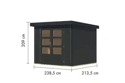 Karibu Holz/Metall Gartenhaus Kalypso 5,3 m² Anthrazit/Anthrazit